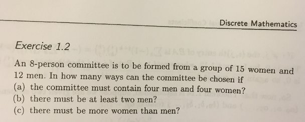 Solved Discrete Mathematics Exercise 1.2 An 8-person | Chegg.com