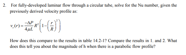 2. For fully-developed laminar flow through a | Chegg.com