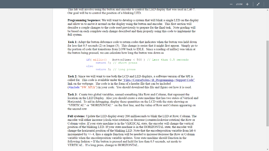could someone make this program in C for an arduino | Chegg.com