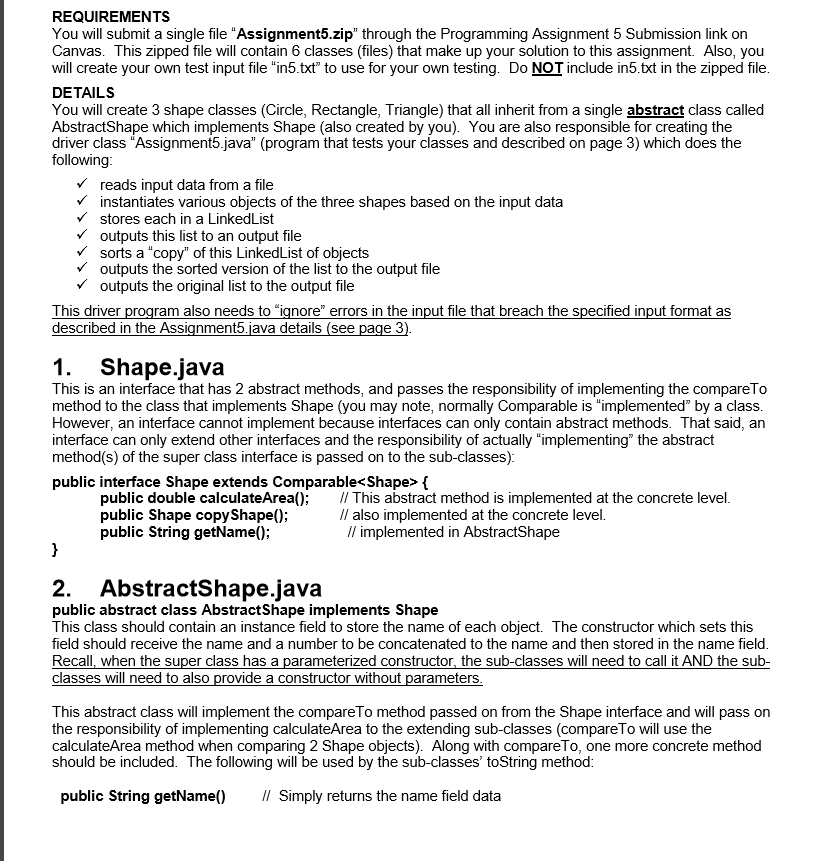 Solved REQUIREMENTS You will submit a single file | Chegg.com