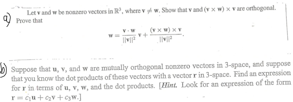 Solved Let v and w be nonzero vectors in R^3, where v | Chegg.com
