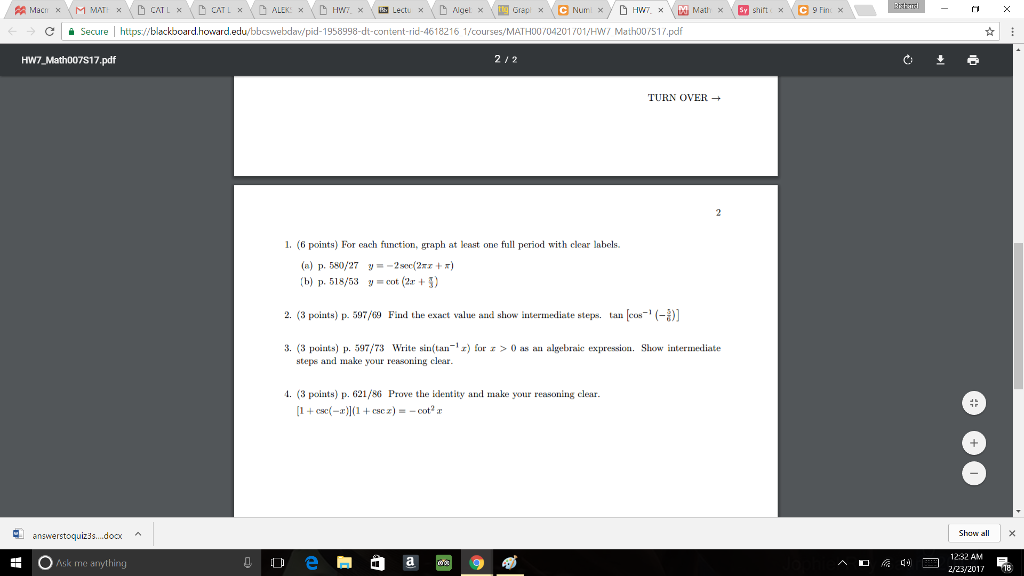Solved C Secure l https blackboard,howard.ed | Chegg.com