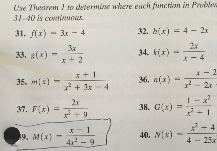 Solved Use Theorem 1 to determine where each function in | Chegg.com