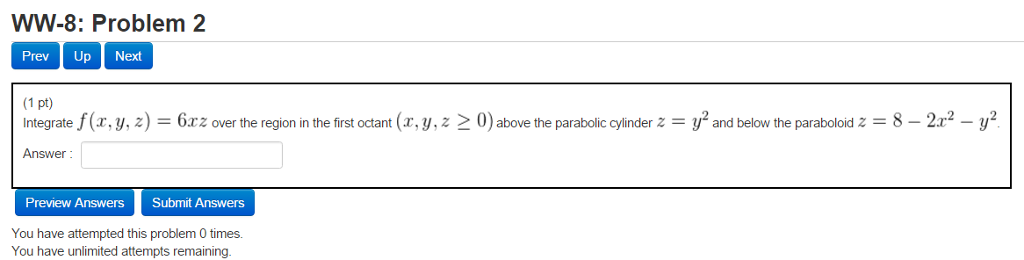 Solved Integrate f(x, y, z) = 6xz over the region in the | Chegg.com