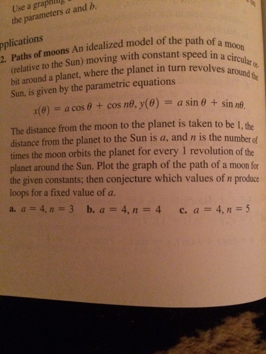 Solved Paths of moons An idealized model of the path of a | Chegg.com