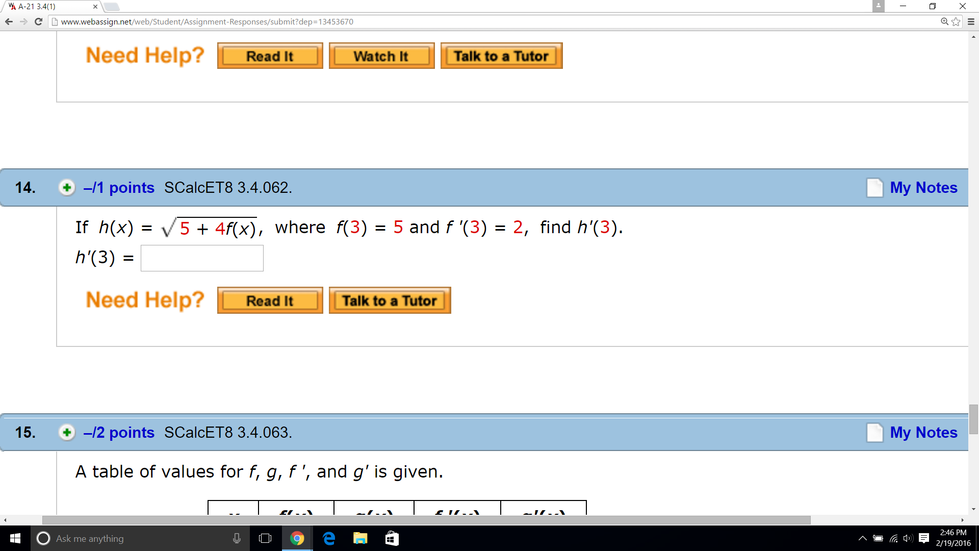 Solved If h(x) = squareroot 5 + 4f(x), where 3) = 5 and f | Chegg.com