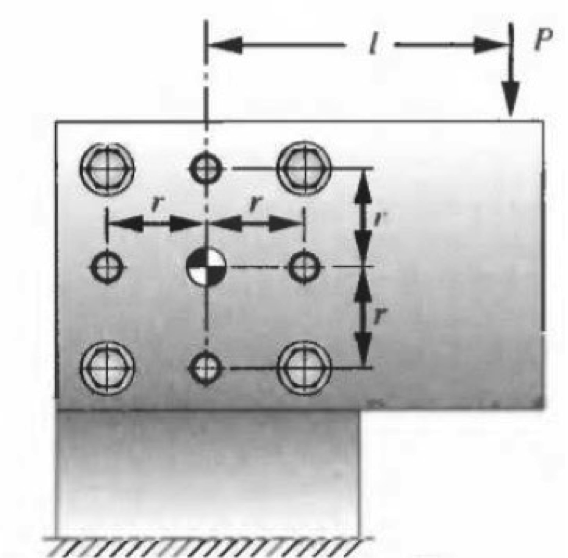 Solved The static load P= 1200 lbf is applied at l = 5 inch. | Chegg.com