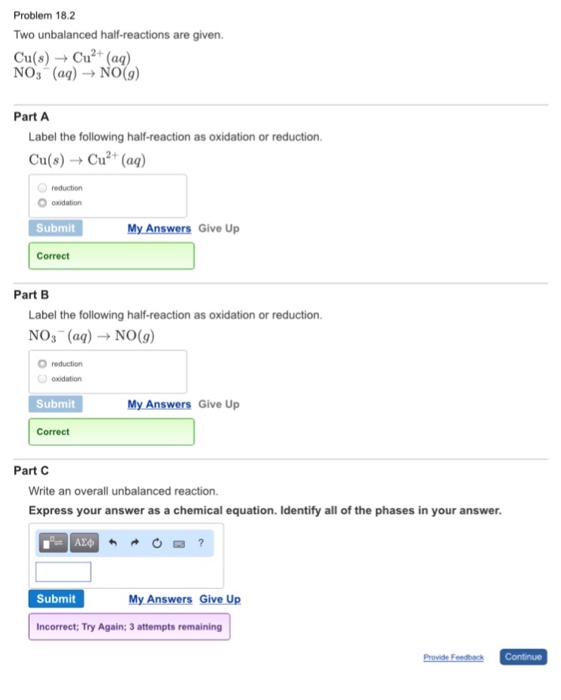 Solved Two unbalanced half-reactions are given Cu(s) | Chegg.com