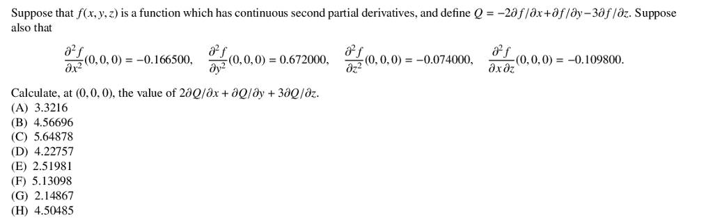Solved Suppose That Fx Y Z Is A Function Which Has 