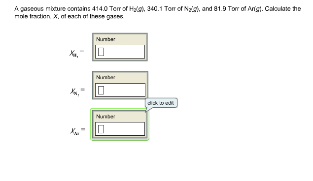 Solved A gaseous mixture contains 414.0 Torr of H2(g), 340.1 | Chegg.com