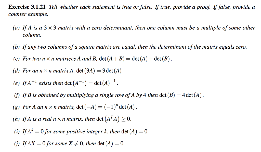 Solved Exercise 3.1.21 Tell whether each statement is true | Chegg.com