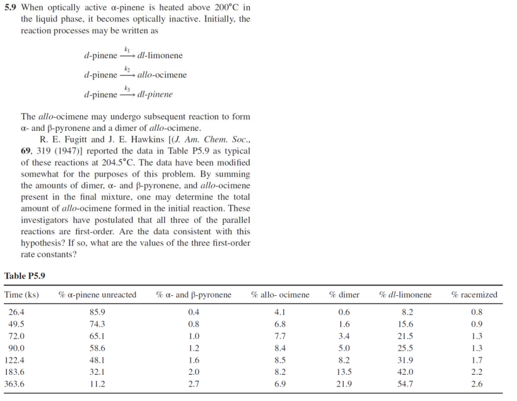 Solved When optically active alpha -pinene is heated above | Chegg.com