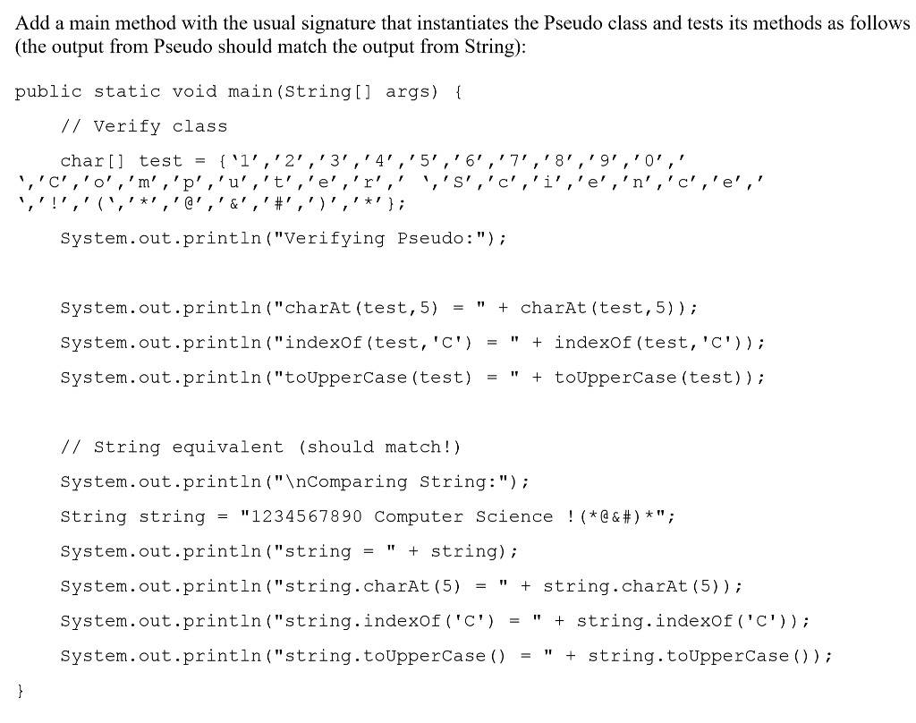 Solved In Java Please The class you write is called | Chegg.com