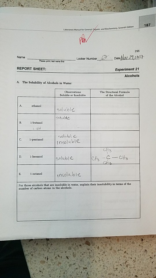 Solved 187 atory Manual for General, Organic, and | Chegg.com