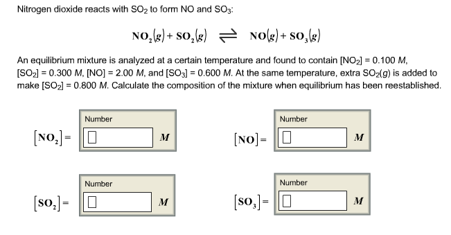 Solved Nitrogen dioxide reacts with SO2 to form NO and SO3: | Chegg.com
