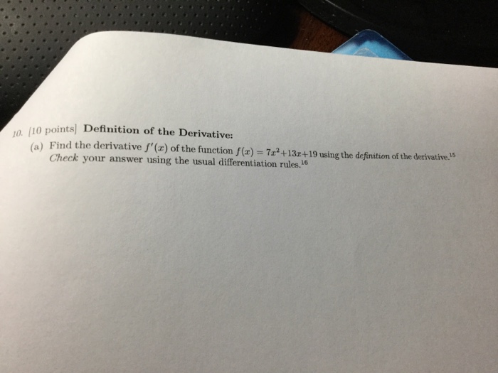 Solved Find The Derivative F X Of The Function F X 7x 2