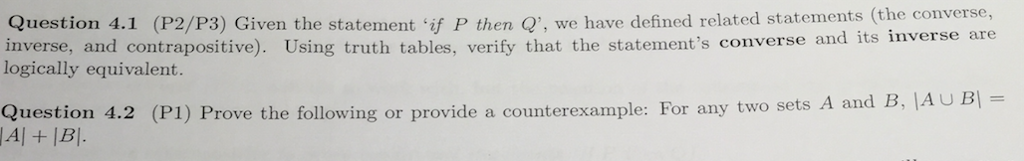 Solved Given the statement 'if P then Q', we have defined | Chegg.com