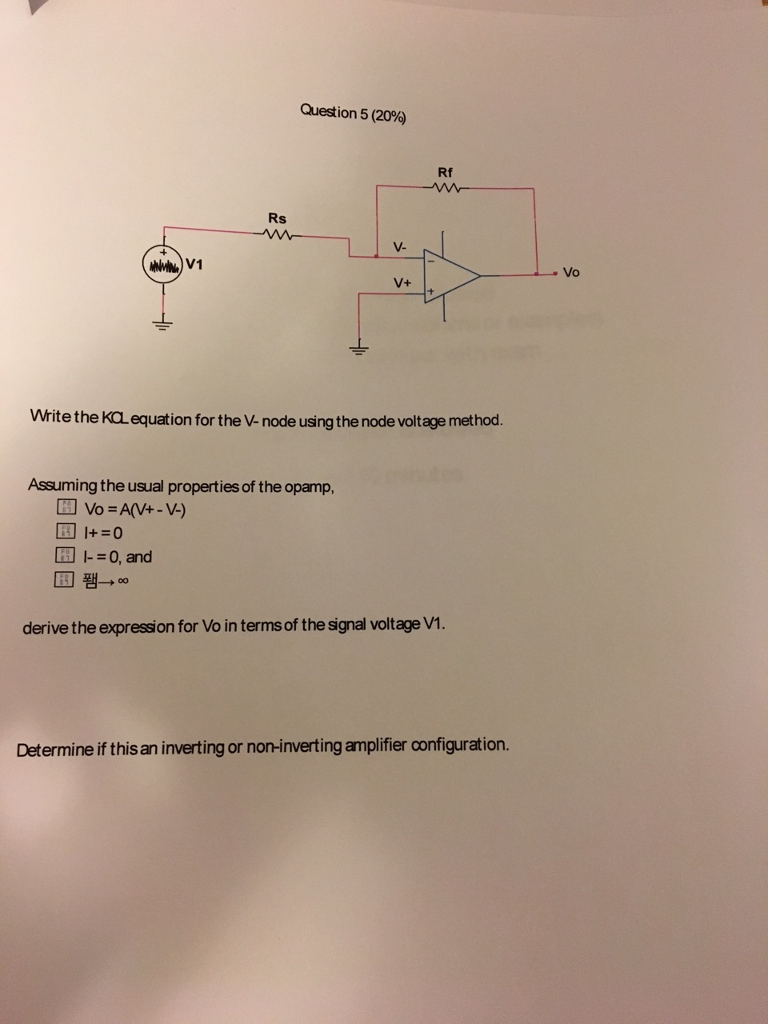 Solved Write the KCL equation for the V-node using the node | Chegg.com