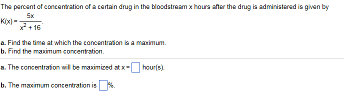 Solved The percent of concentration of a certain drug in the | Chegg.com