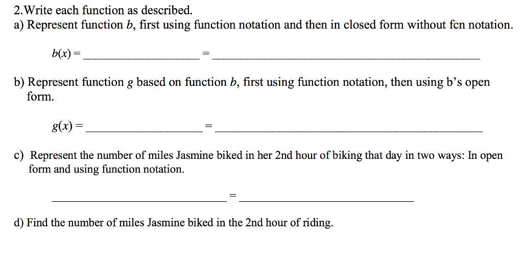 Solved 2.Write each function as described. a) Represent | Chegg.com
