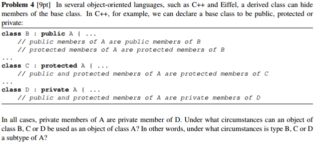 In several object-oriented languages, such as C++ and | Chegg.com