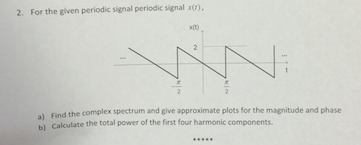 Solved For the given periodic signal periodic signal x(t). | Chegg.com