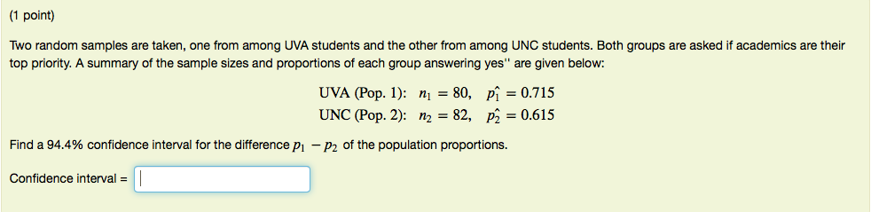 Solved 1 point Two random samples are taken, one from among | Chegg.com