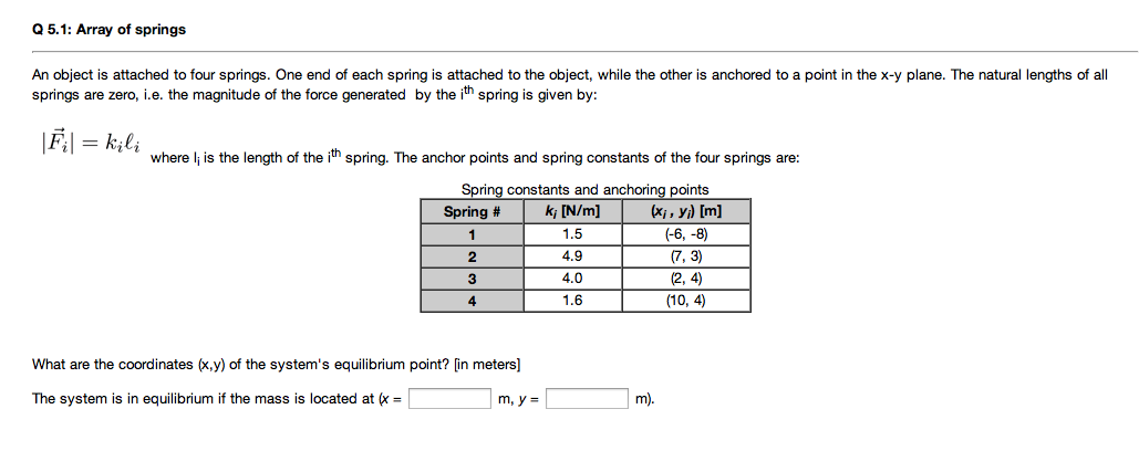 Solved Array of springs An object is attached to four | Chegg.com