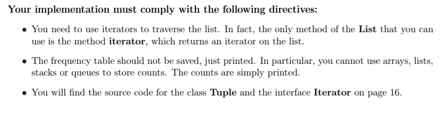 Write a method named frequency that takes as input a | Chegg.com