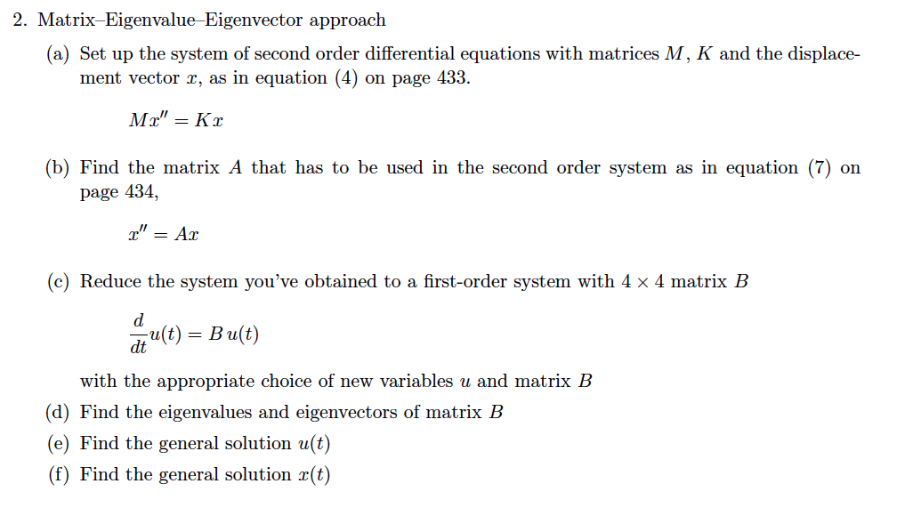 Matrix Eigenvalue Eigenvector Approach Set Up The