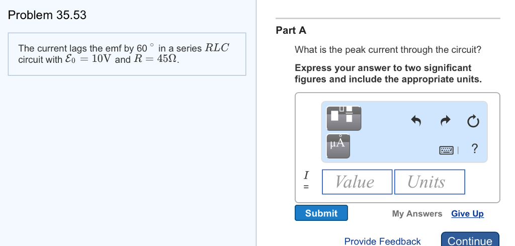 Solved The current lags the emf by 60 degree in a series RLC | Chegg.com