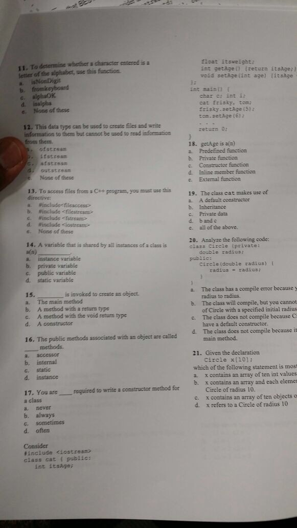 Solved choose the correct answer | Chegg.com