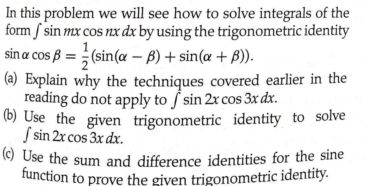 Solved In this problem we will see how to solve integrals of | Chegg.com