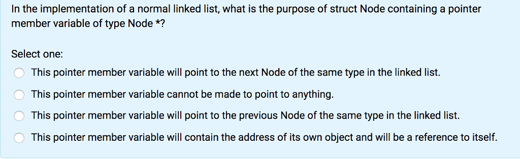 Solved In the implementation of a normal linked list, what | Chegg.com