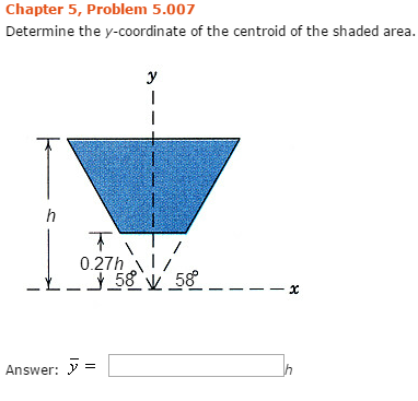 Solved Determine the y-coordinate of the centroid of the | Chegg.com