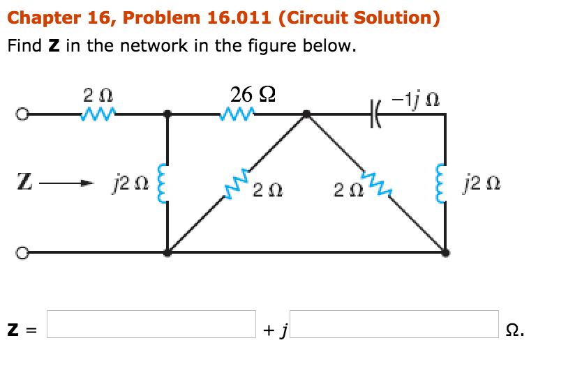 Solved Find Z in the network in the figure below. | Chegg.com