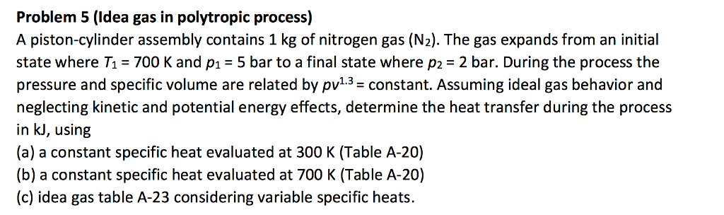 Solved Problem 5 (Idea gas in polytropic process) A | Chegg.com