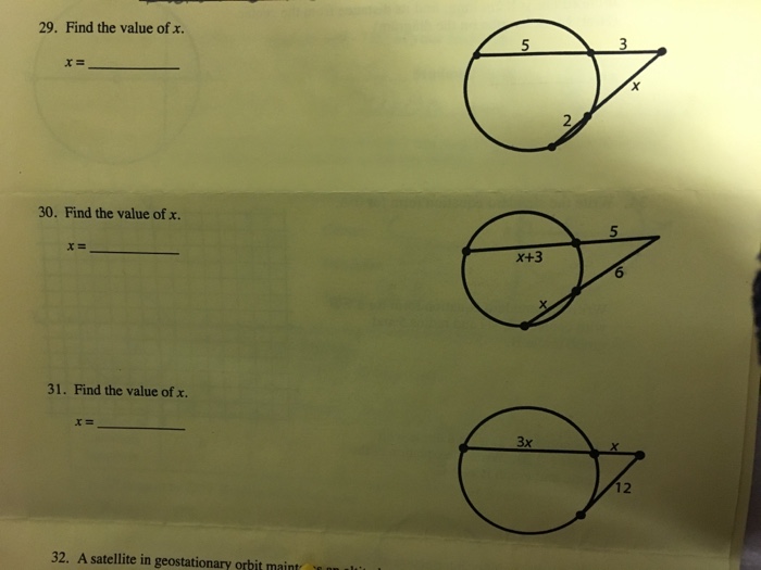 Solved Find the value of x. x = ___ Find the value of x. | Chegg.com