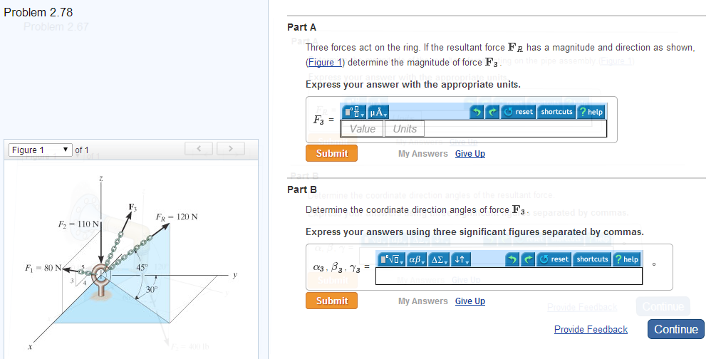 Solved Three forces act on the ring. If the resultant force | Chegg.com