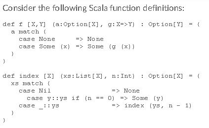 Solved Consider the following Scala function definitions: | Chegg.com