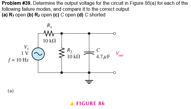 Solved Problem #39. Determine the output voltage for the | Chegg.com