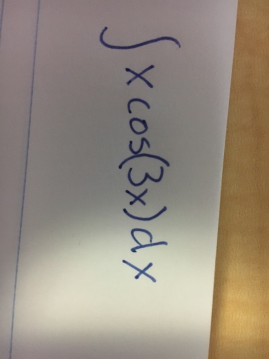 Solved Integral x cos (3x) dx | Chegg.com