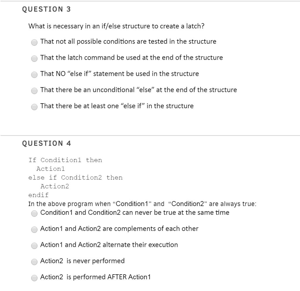 Solved QUESTION 3 What is necessary in an if/else structure | Chegg.com