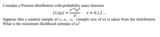 Solved Consider a Poisson distribution with probability mass | Chegg.com