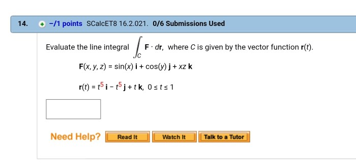 Solved 14. -/1 points SCalcET8 16.2.021. 0/6 Submissions | Chegg.com