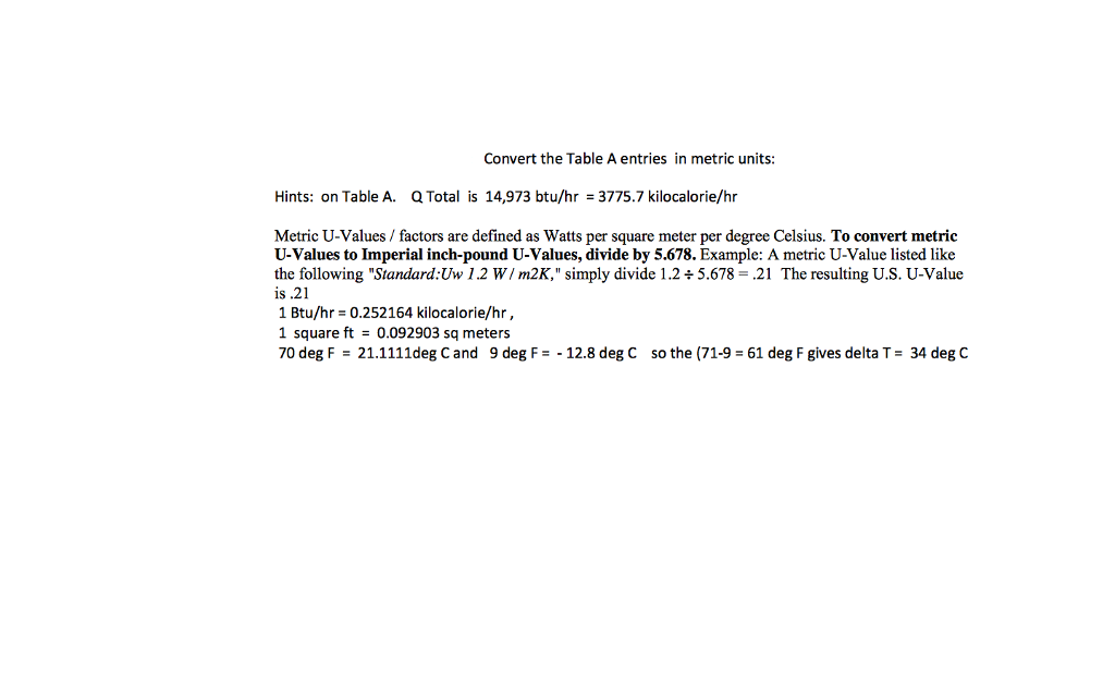 Convert The Table A Entries In Metric Units Metric Chegg convert-the-table-a-entries-in-metric-units-metric-chegg