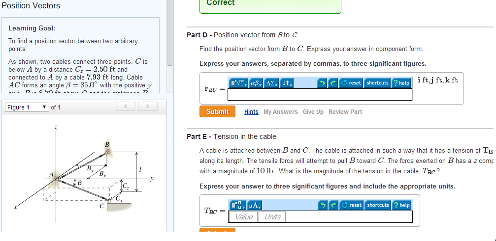 To find a position vector between two arbitrary | Chegg.com