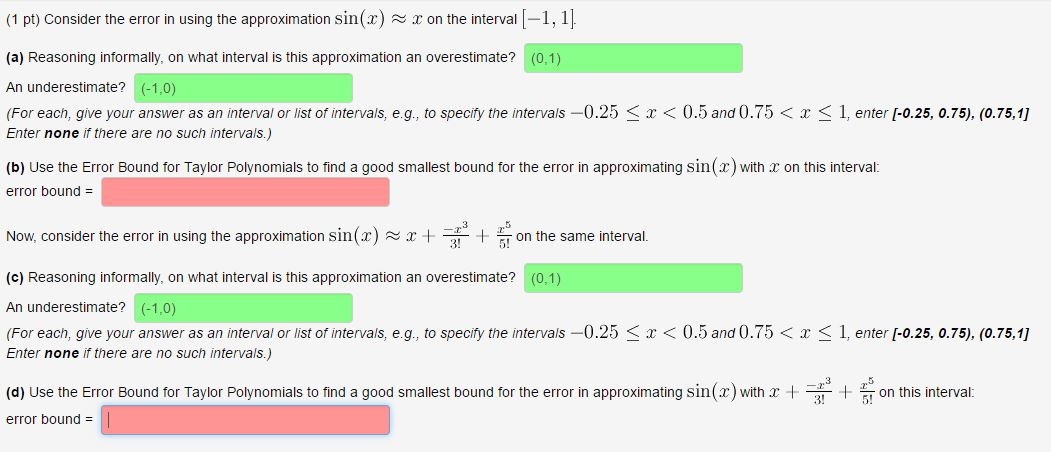 Consider the error in using the approximation sin(x) | Chegg.com