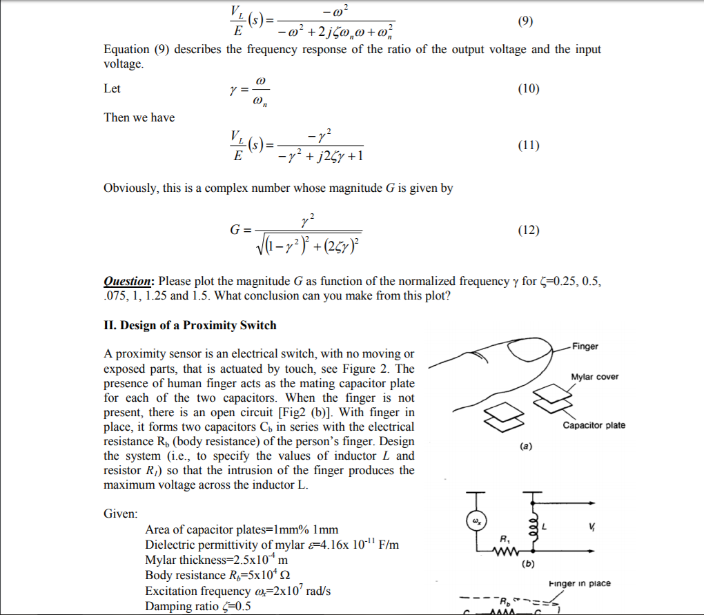 Solved Frequency response of second order circuit and design | Chegg.com