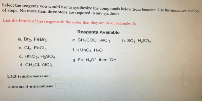 Solved Select the reagents you would use to synthesize the | Chegg.com